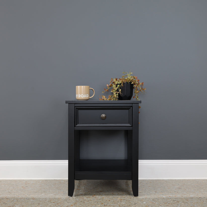 Joseph Bedside w/ 1 Drawer - Black – McPhails Furniture