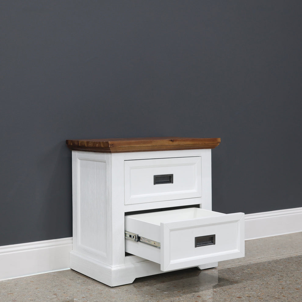 Provedore Two Tone Bedside Table w/ 2 Drawers – McPhails Furniture
