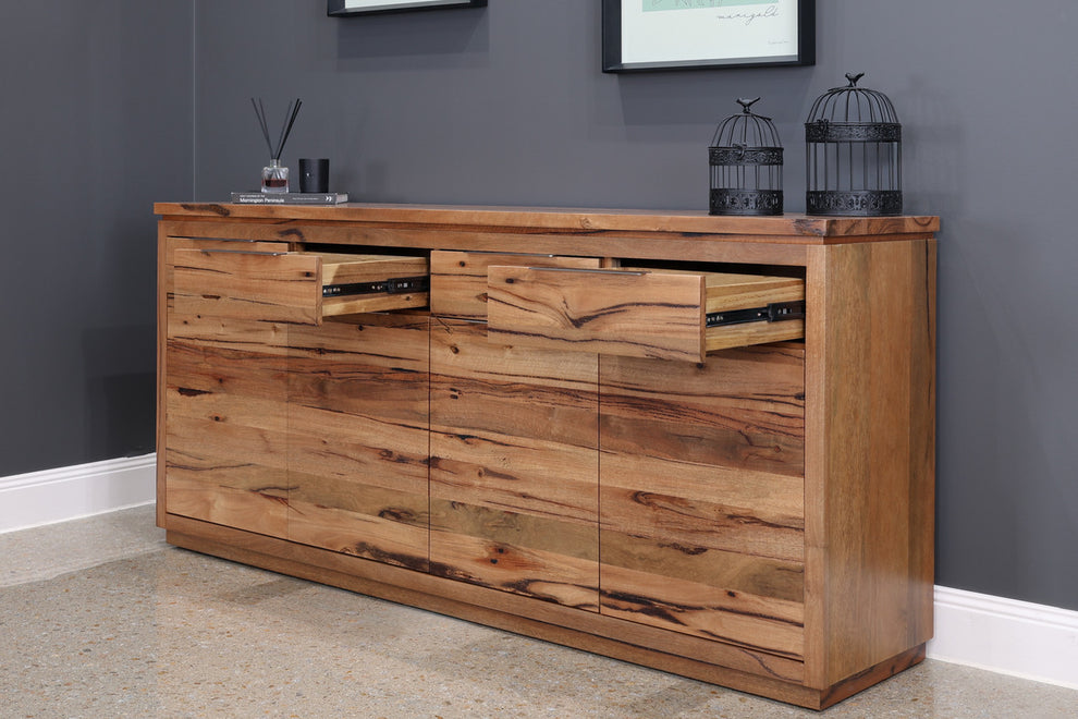 The Marri Wood Buffet w/ 4 Drawers 4 Doors – McPhails Furniture