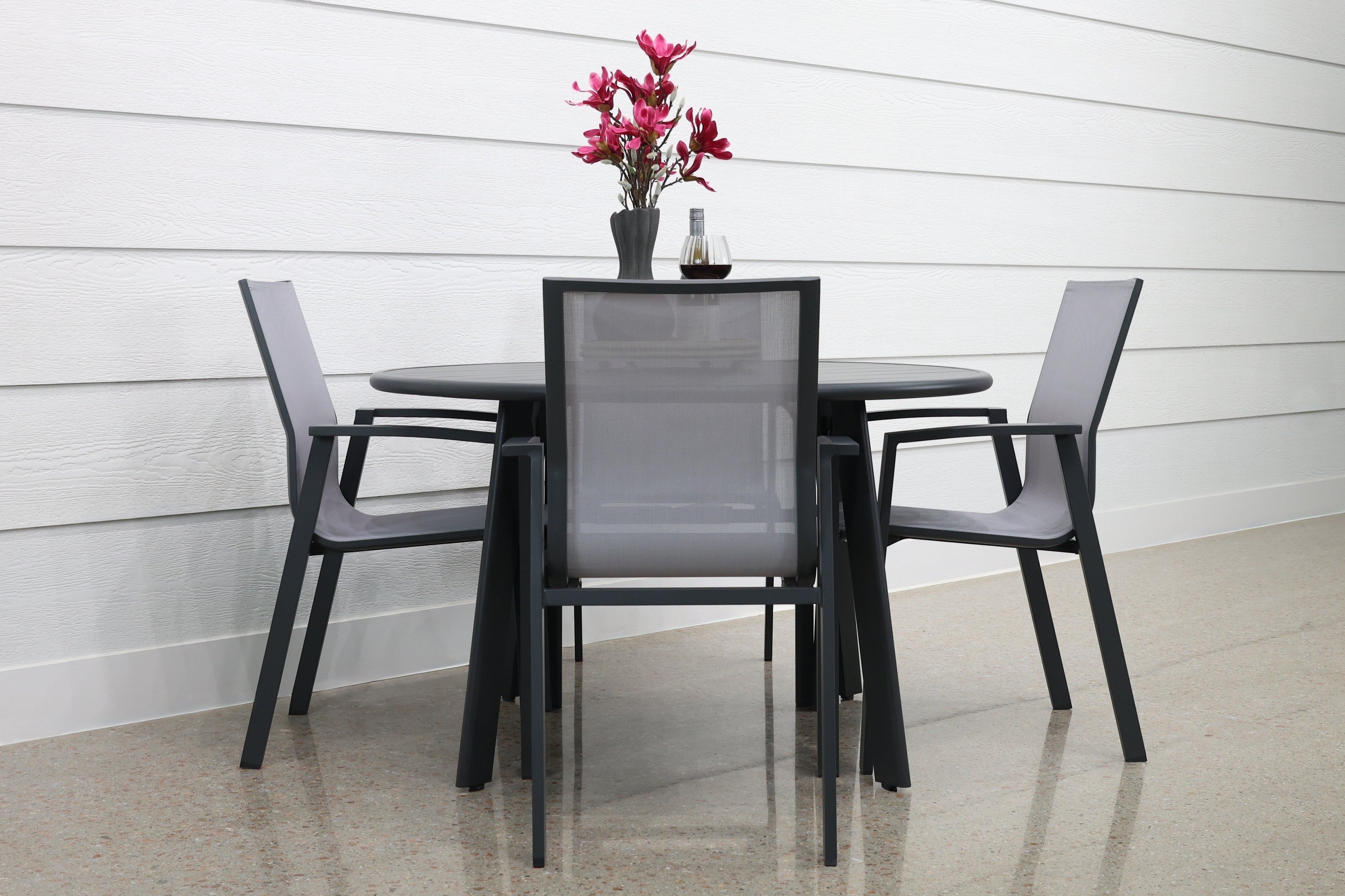 Avignon Dining Table Aluminium Round 120cm D - Charcoal – McPhails ...