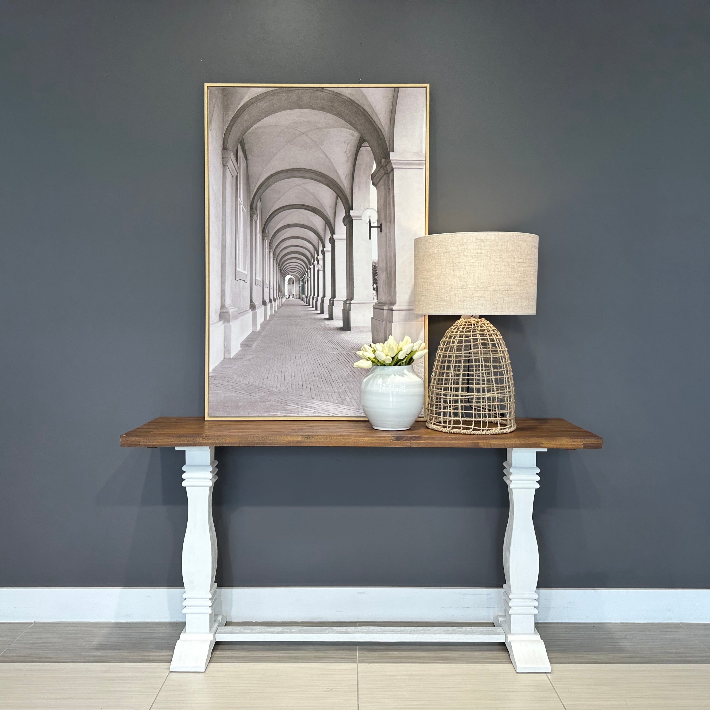 Provedore Two Tone Console Table - Pedestal Leg – McPhails Furniture