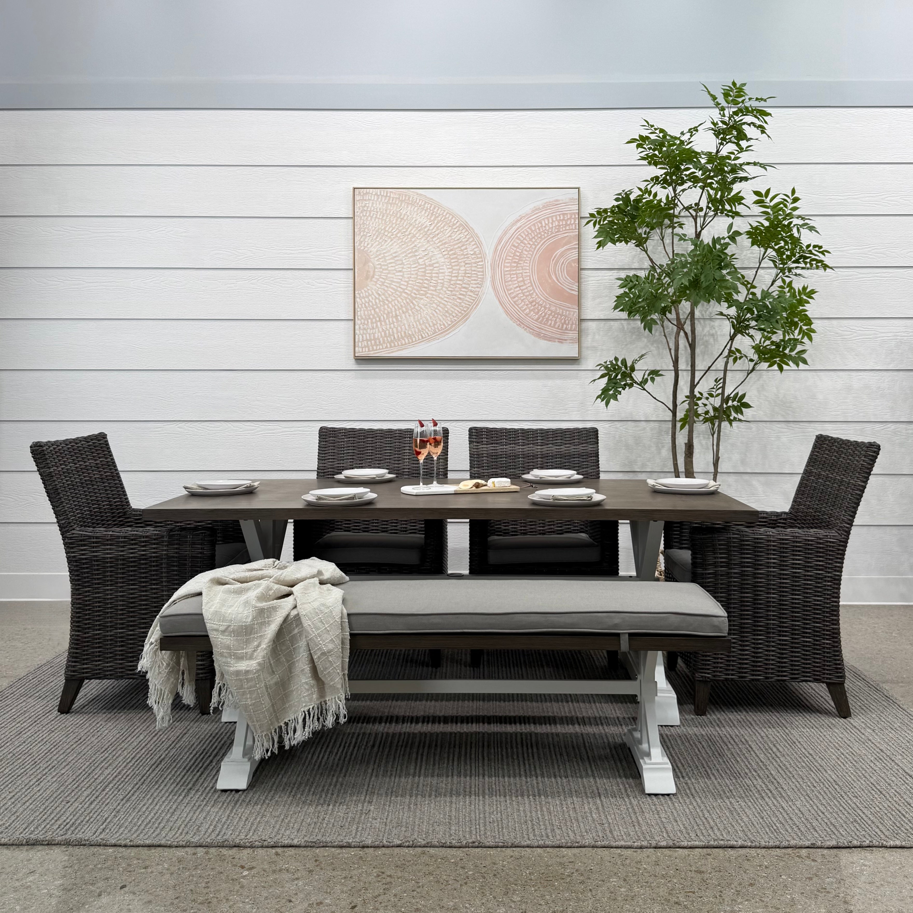 Bayside Dining Table, Bench Seat & 4x Dining Chair Suite – McPhails ...