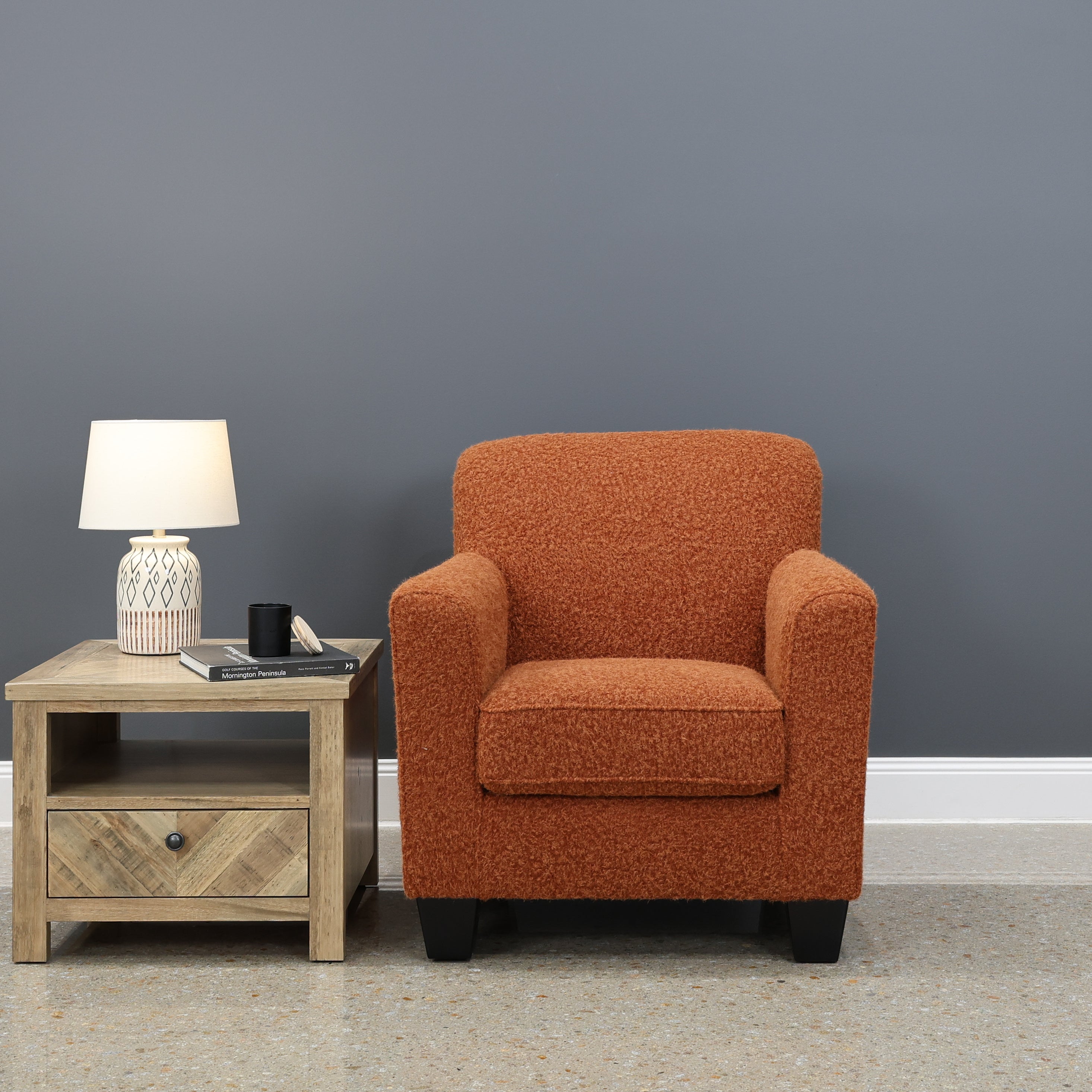 Tathra Accent Chair - Copper – McPhails Furniture